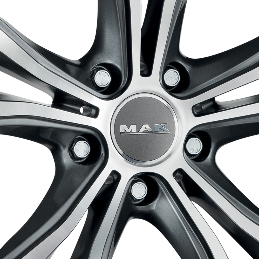MAK X-Mode Gun Metal Mirror Face 21" Wider Rear Alloy Wheels - Wheelbase