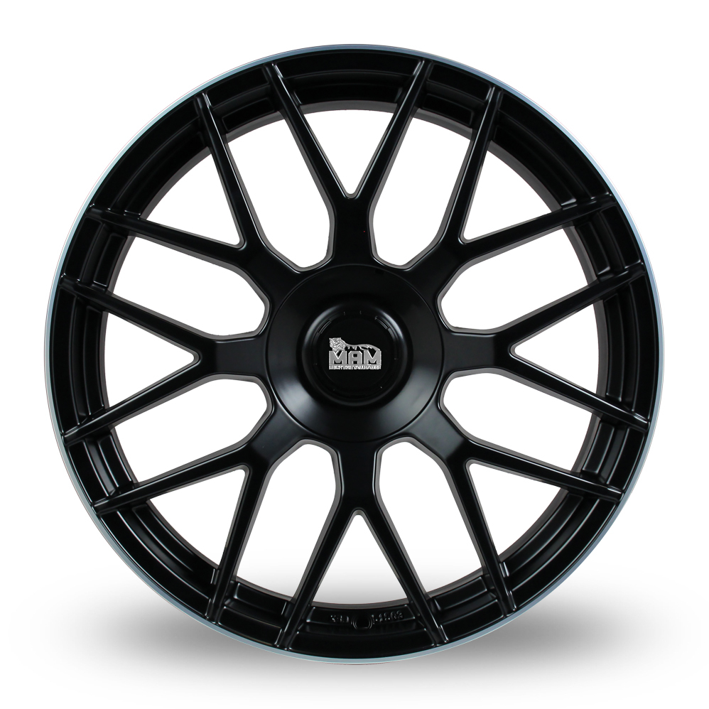 MAM GT1 Matt Black Lip Polished 17" Alloy Wheels - Wheelbase