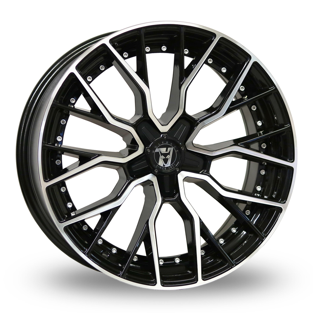 Buy 20" Wolfrace Munich GTR Custom Gloss Black Polished Alloy Wheels ...