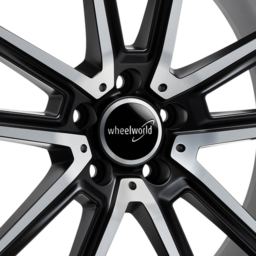 Buy 19" Wheelworld WH30 Matt Black Polished Alloy Wheels - Wheelbase