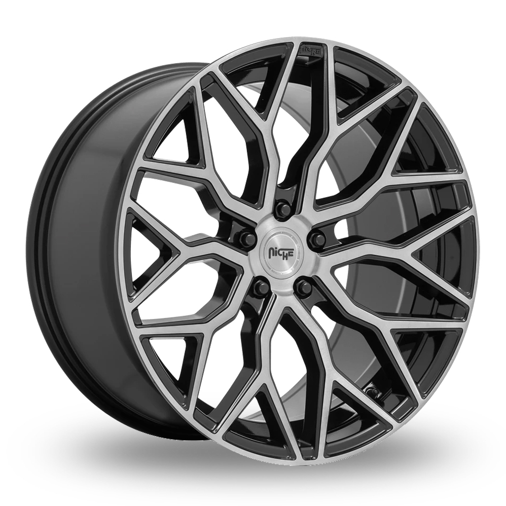 Niche Mazzanti (EU Warehouse) Gloss Black Brushed 20" Wider Rear Alloy ...