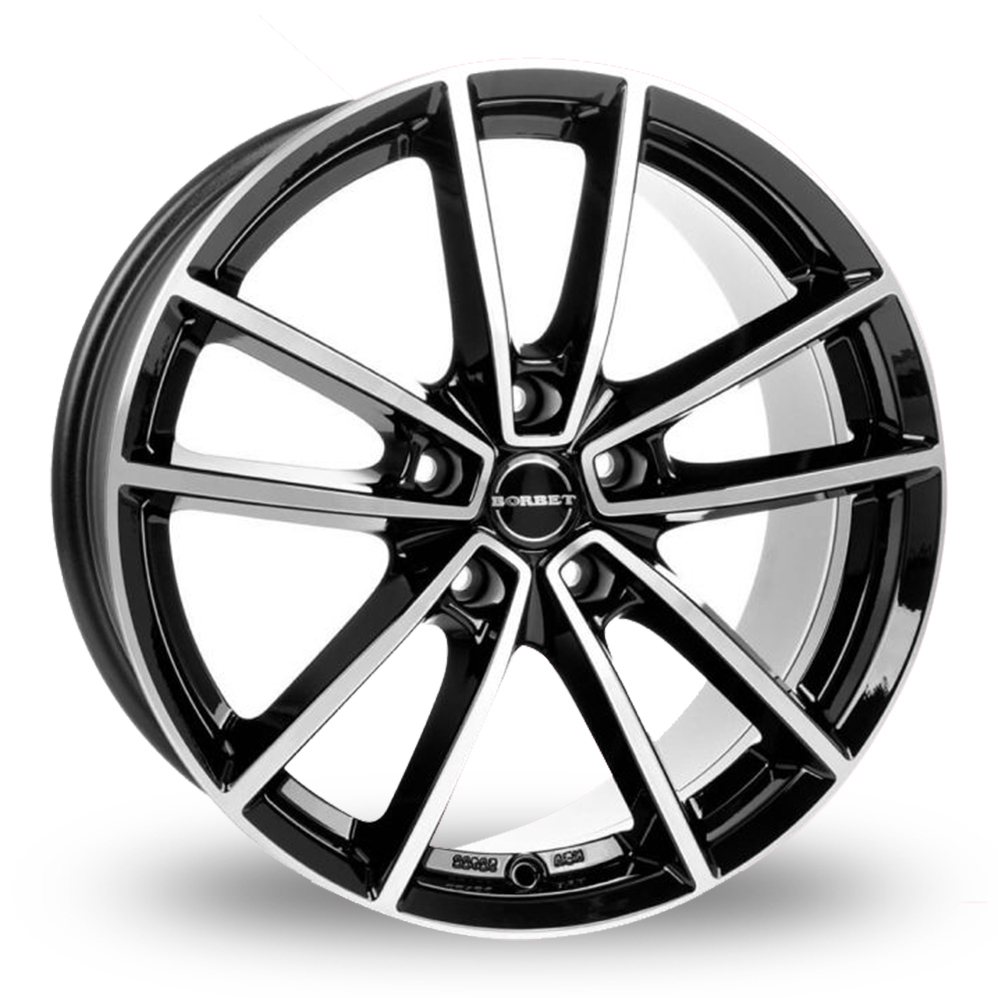 Borbet W Gloss Black Polished 18" Alloy Wheels - Wheelbase