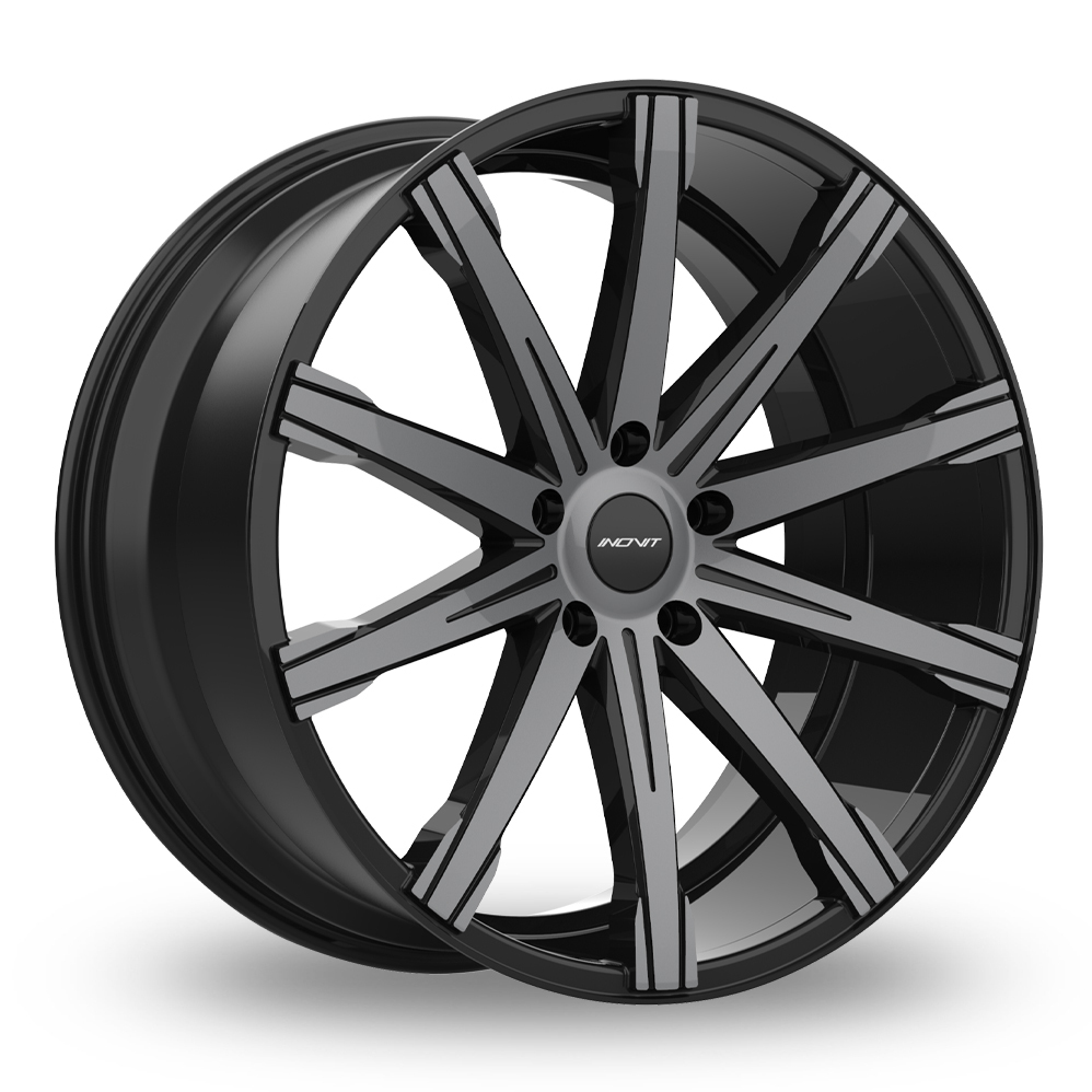 Inovit Revolve Satin Black Machined Face Dark Tint 20" Alloy Wheels ...