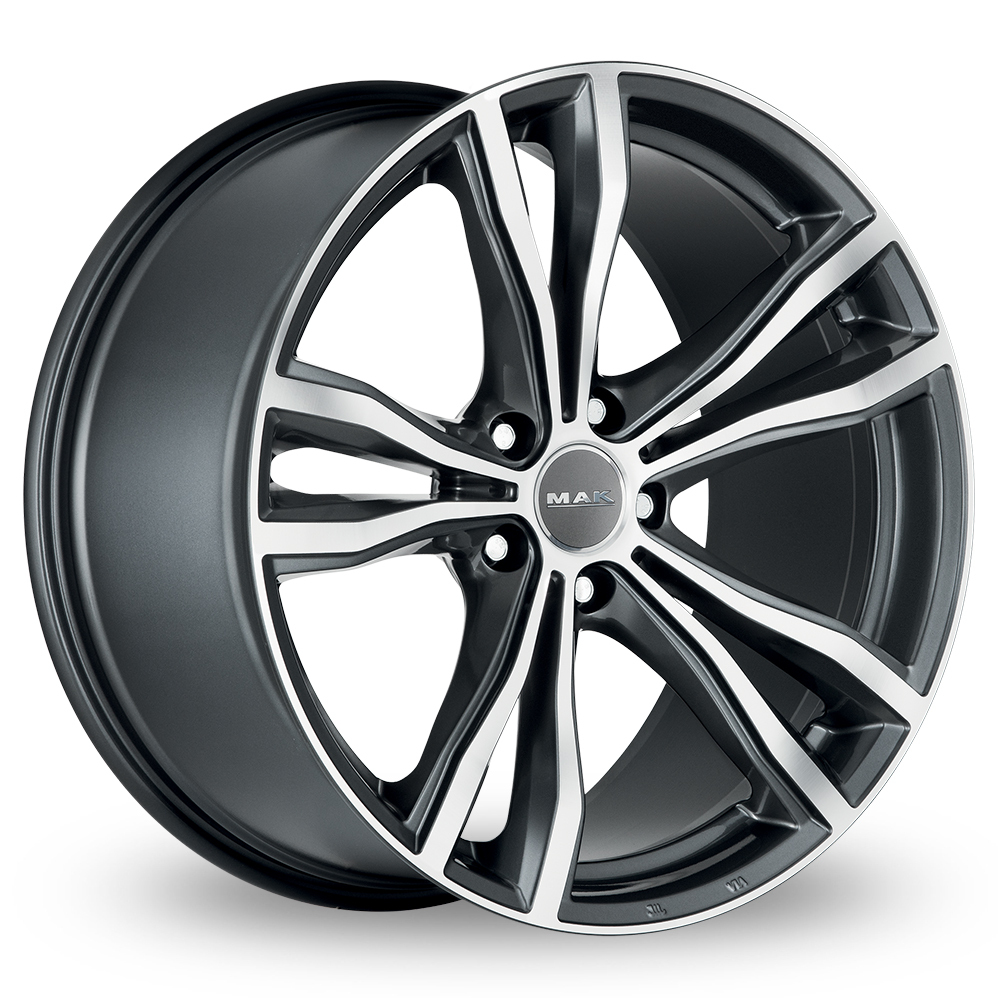 MAK X-Mode Gun Metal Mirror Face 21" Wider Rear Alloy Wheels - Wheelbase