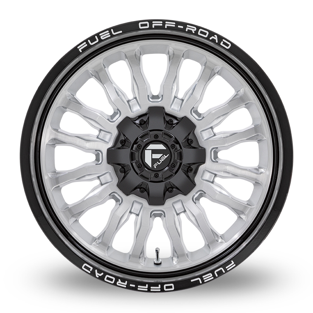Fuel Off-Road Arc Brushed Silver Gloss Black Lip 20" Alloy Wheels ...