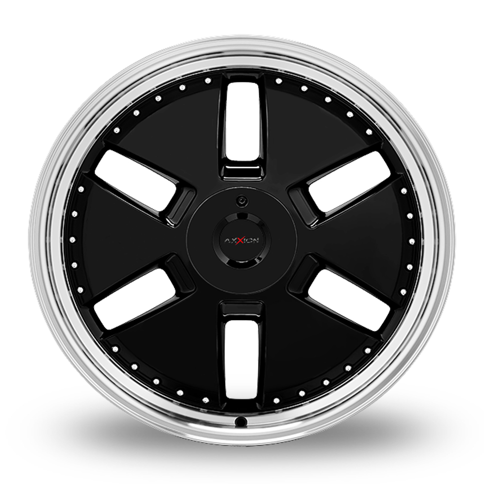 Axxion Y1 Gloss Black Polished Lip 20" Wider Rear Alloy Wheels - Wheelbase