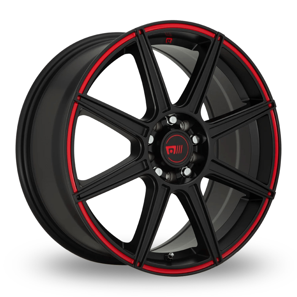 Motegi Racing MR142 Black Red Pinstripe 17" Alloy Wheels - Wheelbase