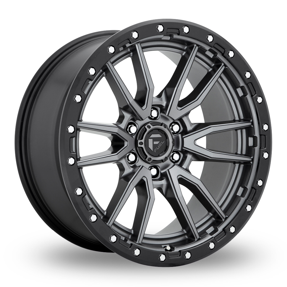 Fuel Off-Road Rebel Matt Gunmetal Black Bead Ring 17" Alloy Wheels ...
