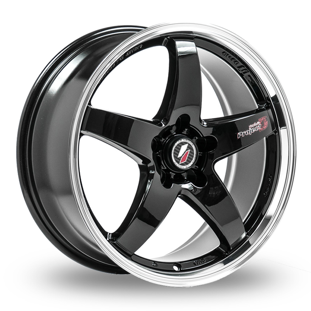 Lenso D1-R Black Polished Lip 18" Alloy Wheels - Wheelbase