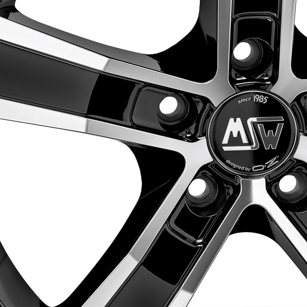 MSW (by OZ) Sahara 5 Black Polished 18" Alloy Wheels - Wheelbase