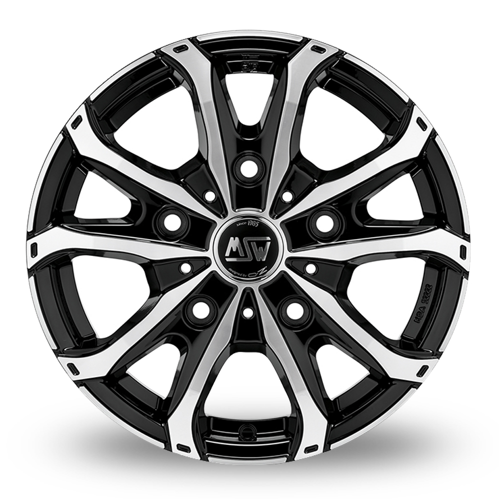 MSW (by OZ) 48 Van Black Polished 16" Alloy Wheels - Wheelbase