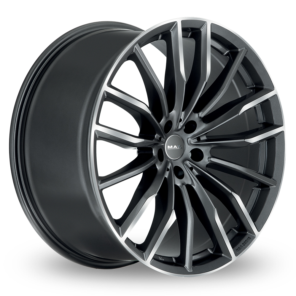 MAK Rapp Gun Metal Mirror Face 20" Wider Rear Alloy Wheels - Wheelbase
