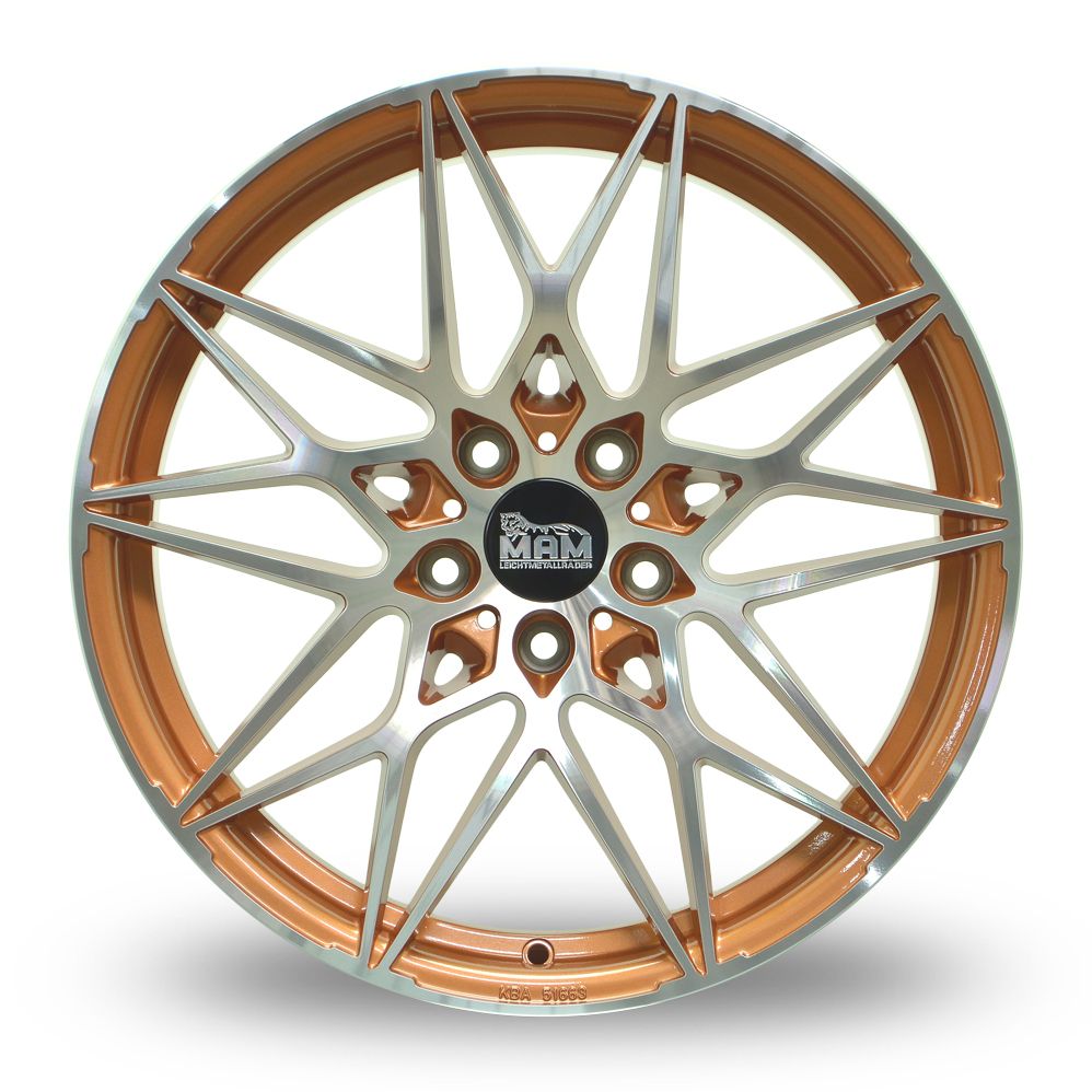 Buy 20" MAM B2 Acid Orange Front Polished Alloy Wheels - Wheelbase