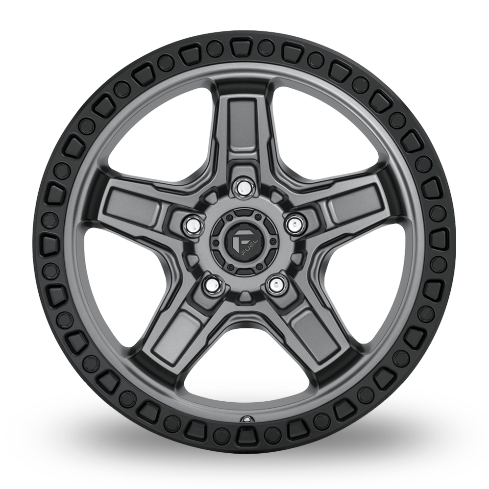 Fuel Off-Road Kicker Matt Gunmetal Black Bead Ring 17" Alloy Wheels ...