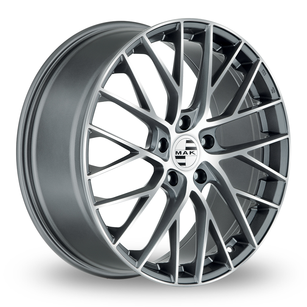 MAK Monaco Gun Metal Mirror Face 21" Wider Rear Alloy Wheels - Wheelbase