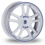 Sparco Rally White Blue 17" Alloy Wheels - Wheelbase